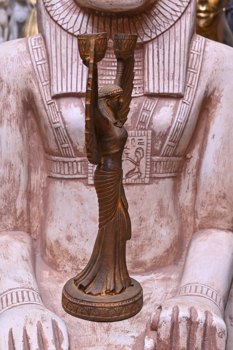 Egyptian Goddess Isis Statue, Open Wings Stone Replica - Etsy