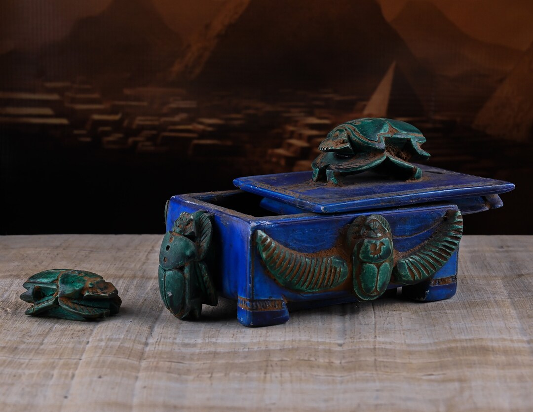 Rare Ancient Egyptian Box Made of Natural Stone Hand Carved Decorated ...