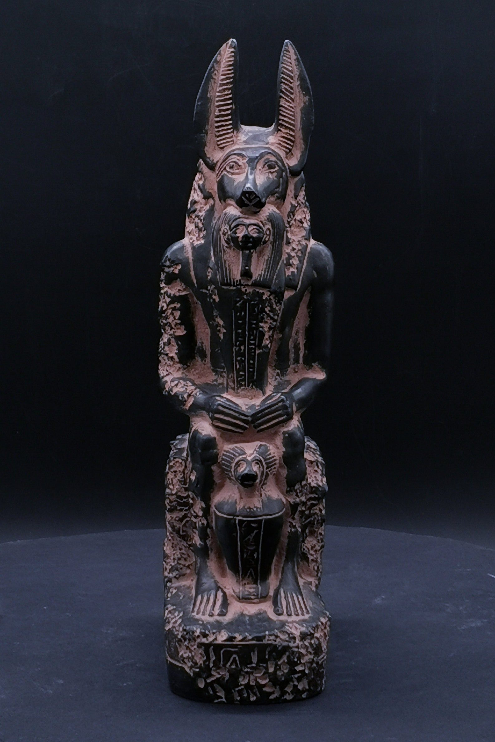 Unique Seated Anubis Holding a Mummy Form With a Hapi son of | Etsy