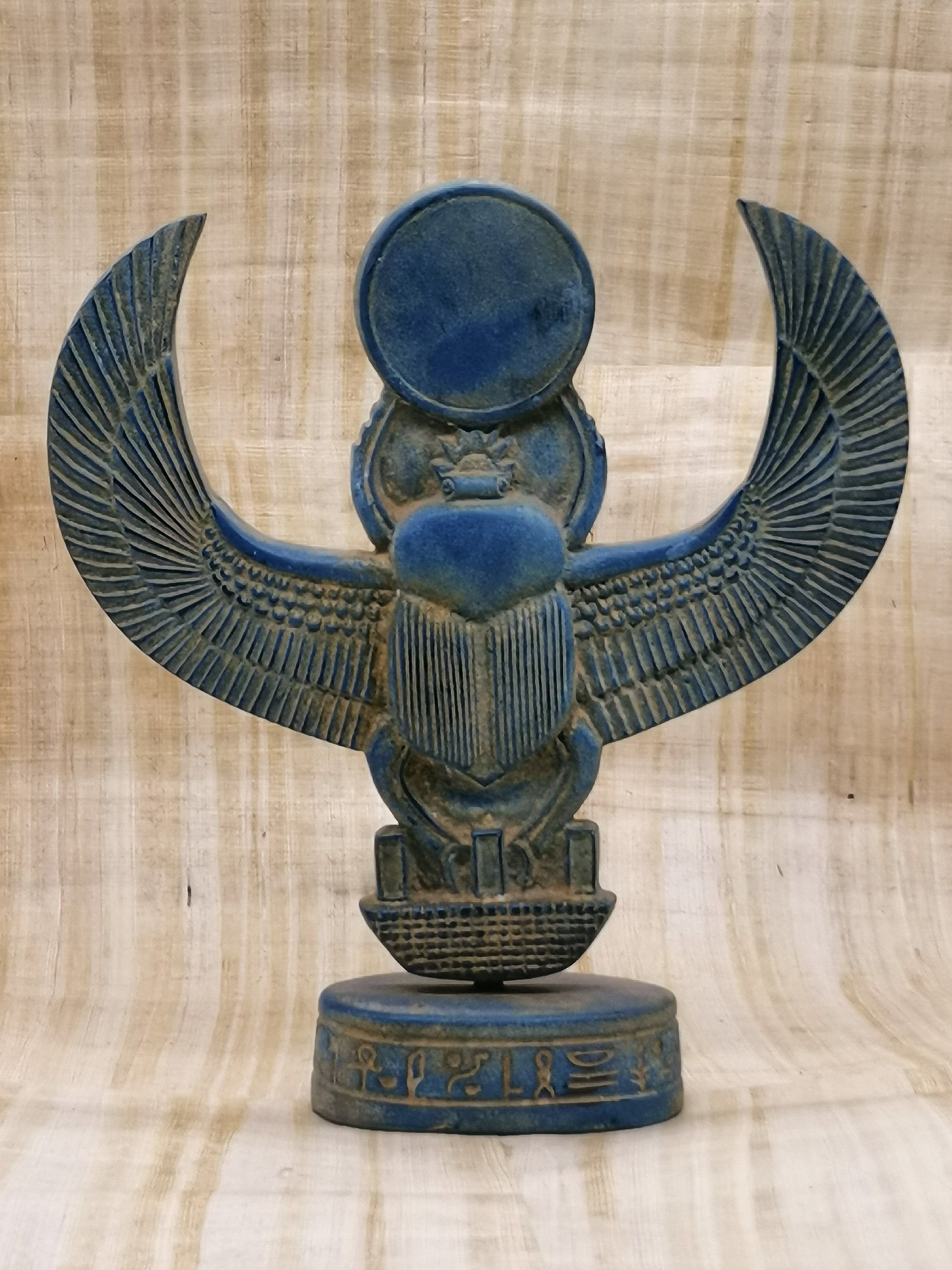 EGYPTIAN Statue of Winged SCARAB BEETLE Khepri Heavy Stone - Etsy