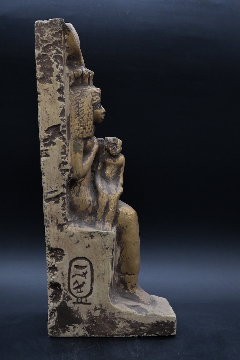 Egyptian Art Goddess Isis Breastfeeding Baby Horus Large Heavy - Etsy