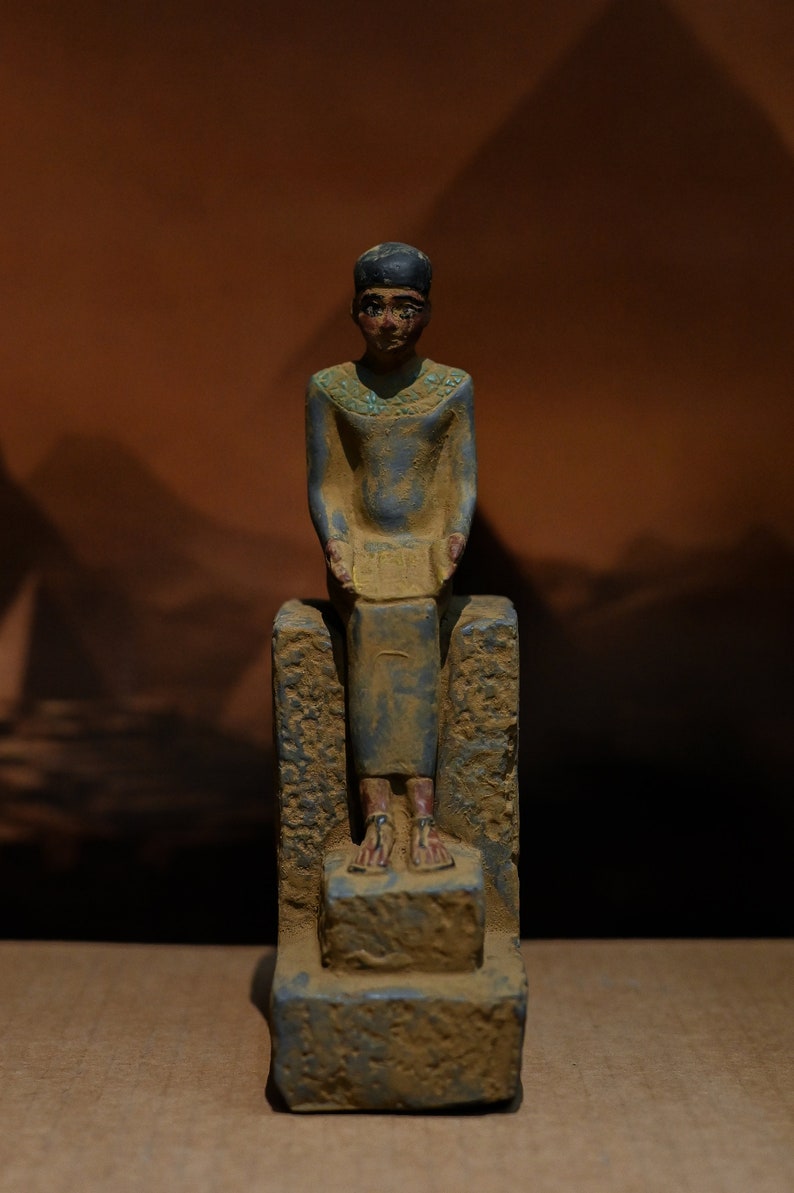 Statue of Egyptian Art Seated Statue of Imhotep God of - Etsy