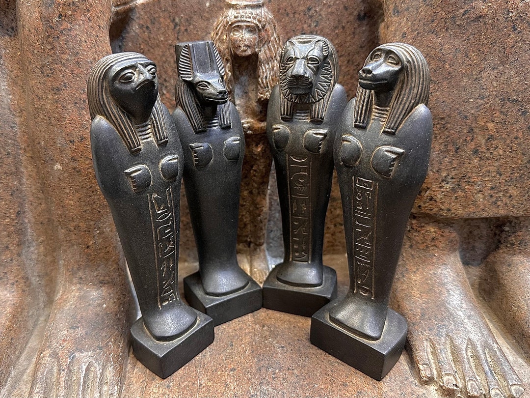 Set of Four Statues for Sons of Horus Sculpture Ancient Egyptian Art ...