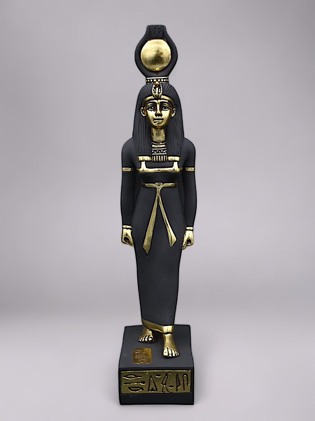 Egyptian Statue of Goddess Isis Large Heavy Stone Black Made in Egypt ...