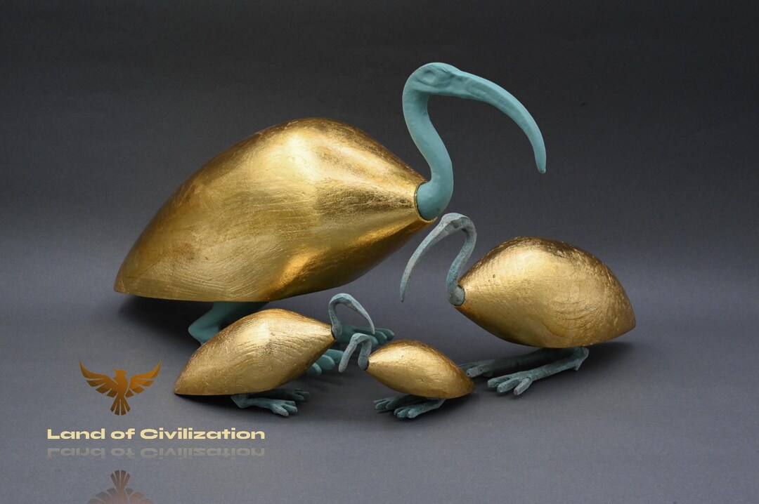 Gold Leaf Thoth Ibis Statue: Handmade Egyptian God Figurine - Etsy