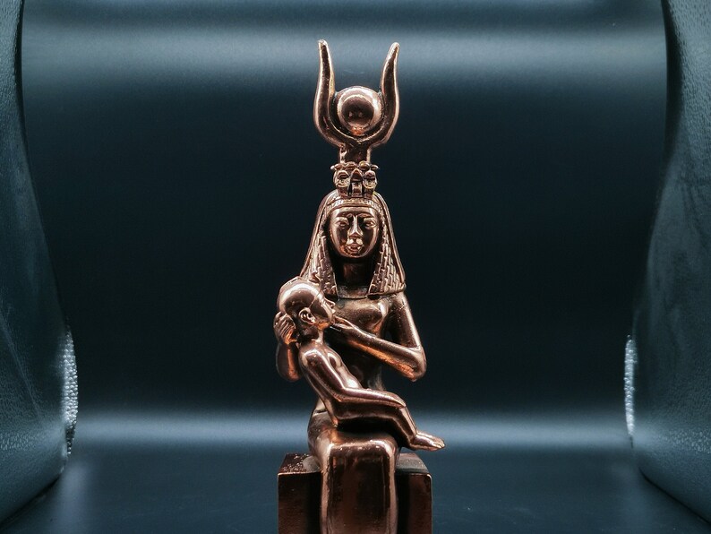 Egyptian art goddess isis breastfeeding Baby Horus made in | Etsy