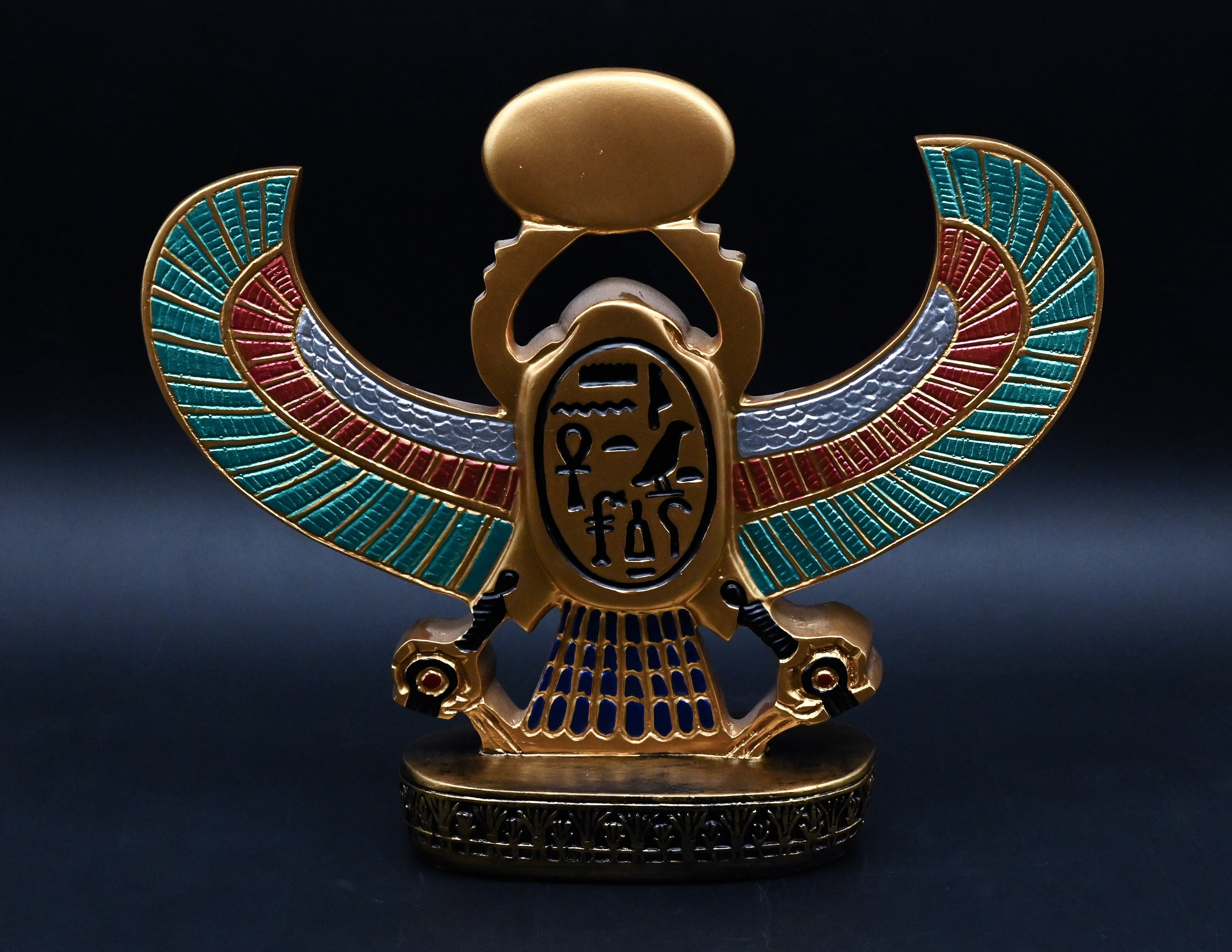 EGYPTIAN Statue of Winged SCARAB BEETLE Khepri 3 Style Made in - Etsy