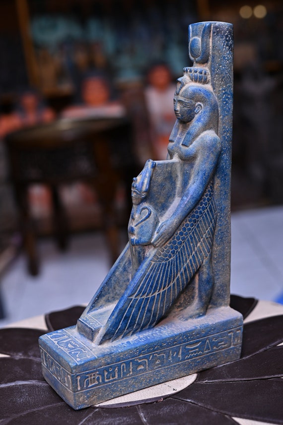 Egyptian Statue of Goddess Isis and Osiris Heavy Stone Made in - Etsy