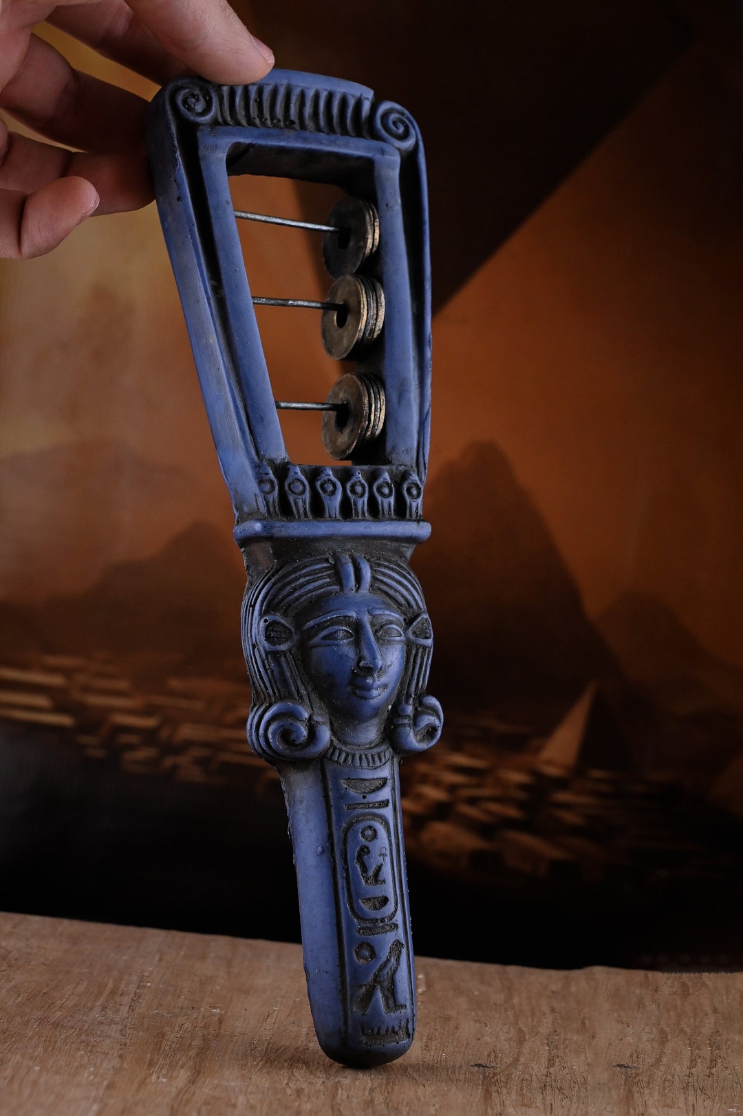 Egyptian Handmade Hathor Sistrum (musical Instrument) Replica From Her ...