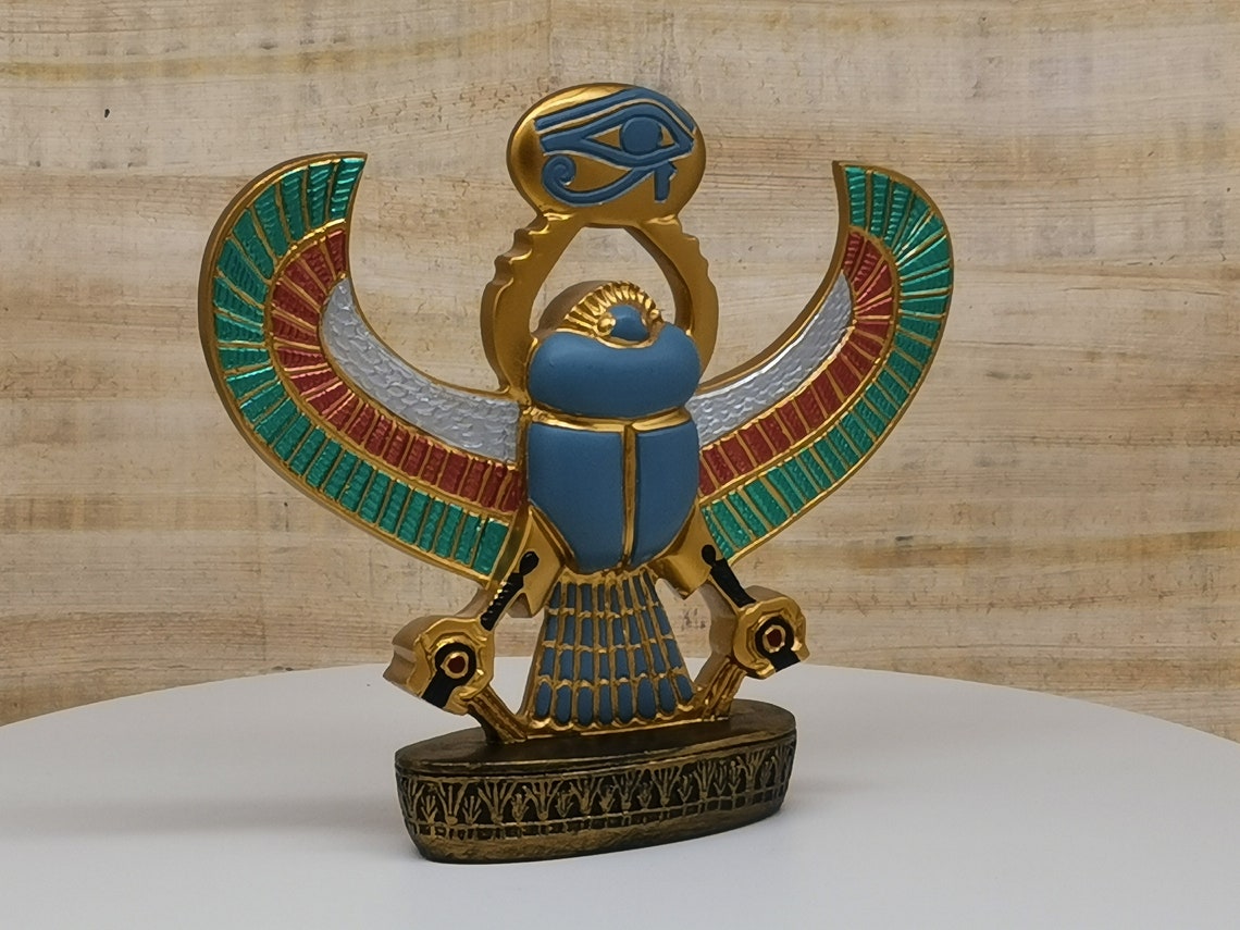 EGYPTIAN Statue of Winged SCARAB BEETLE Khepri 3 Style Made in Egypt - Etsy