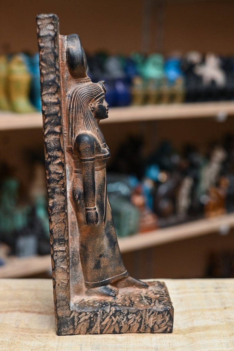 Egyptian Statue of Goddess Isis Large Heavy Stone 2 Style Made - Etsy