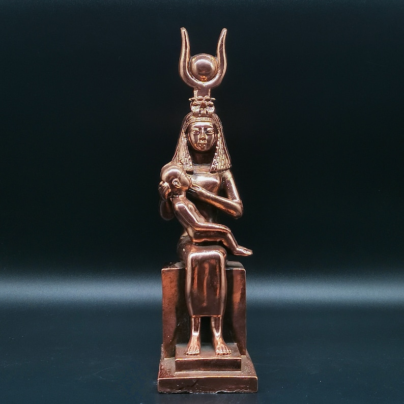 Egyptian art goddess isis breastfeeding Baby Horus made in | Etsy