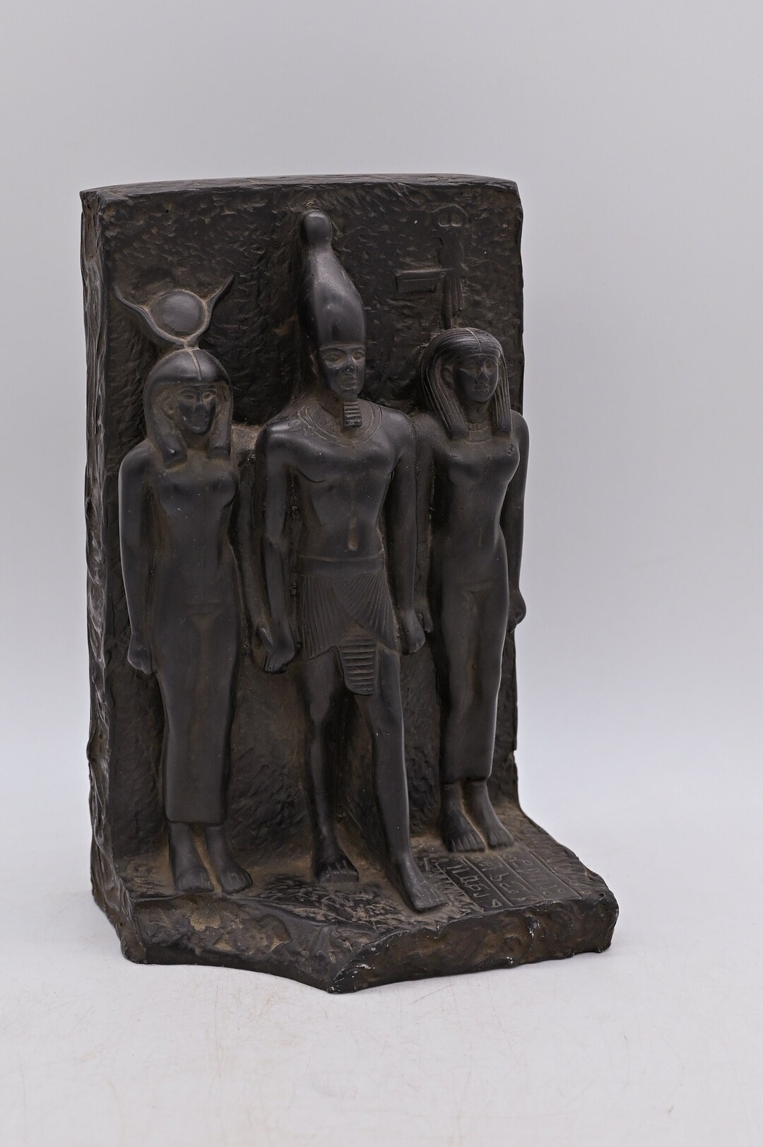 Triads of Menkaure Pharaoh, Stands Between the Goddess Hathor and His ...