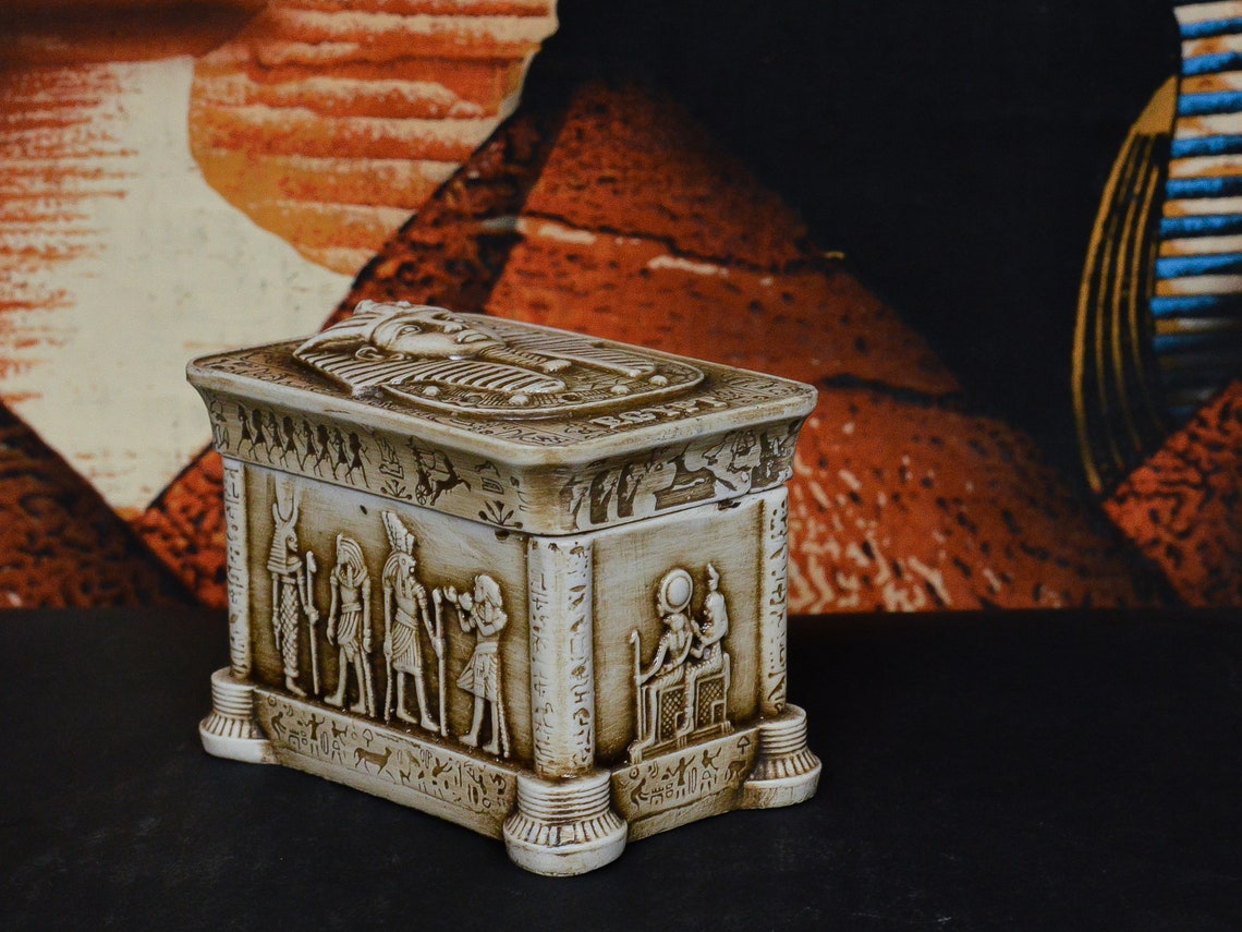Egyptian Box of King Tutankhamun Decorated With Pharaonic Inscriptions ...