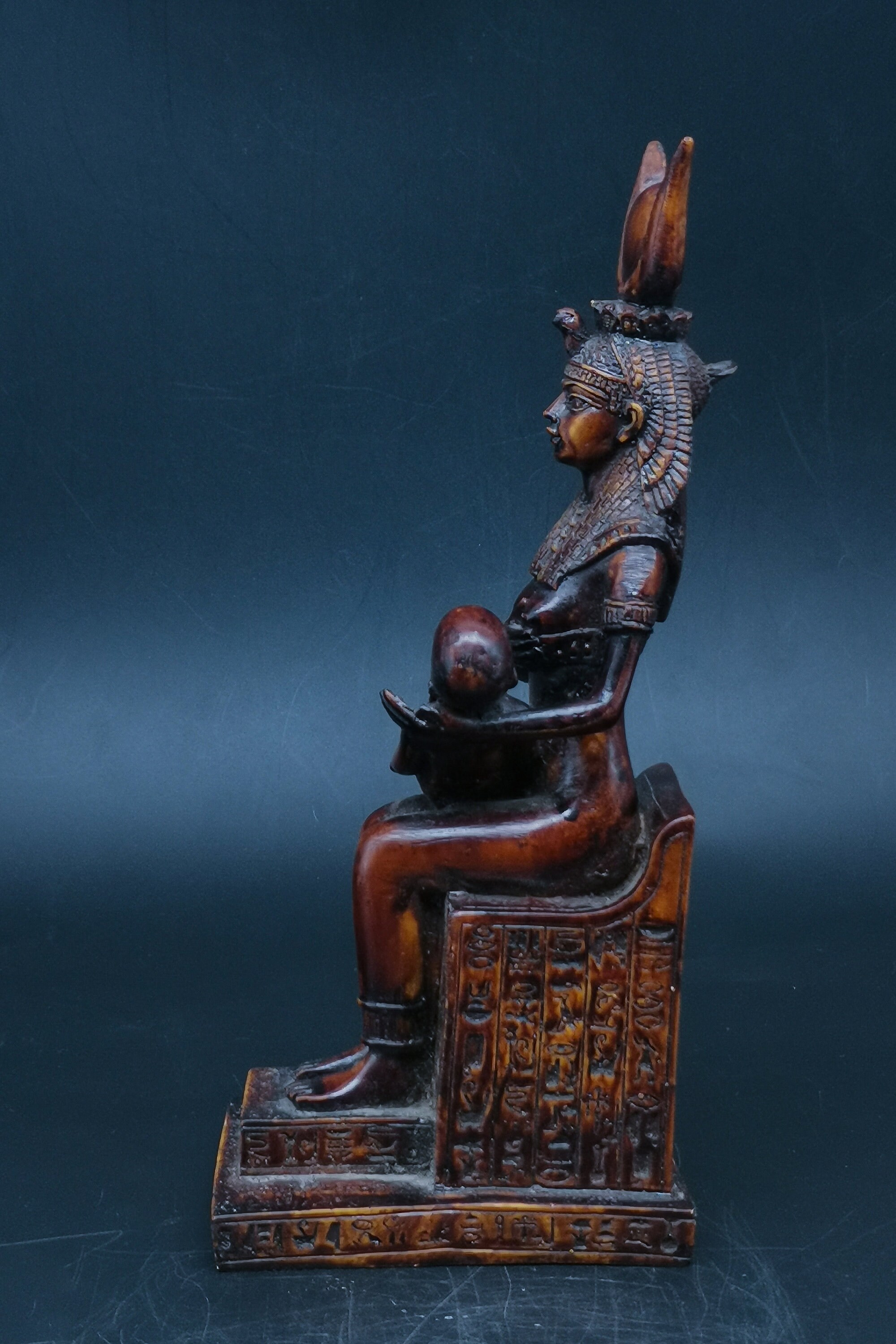 Egyptian Art Goddess Isis Breastfeeding Baby Horus 2 Color - Etsy