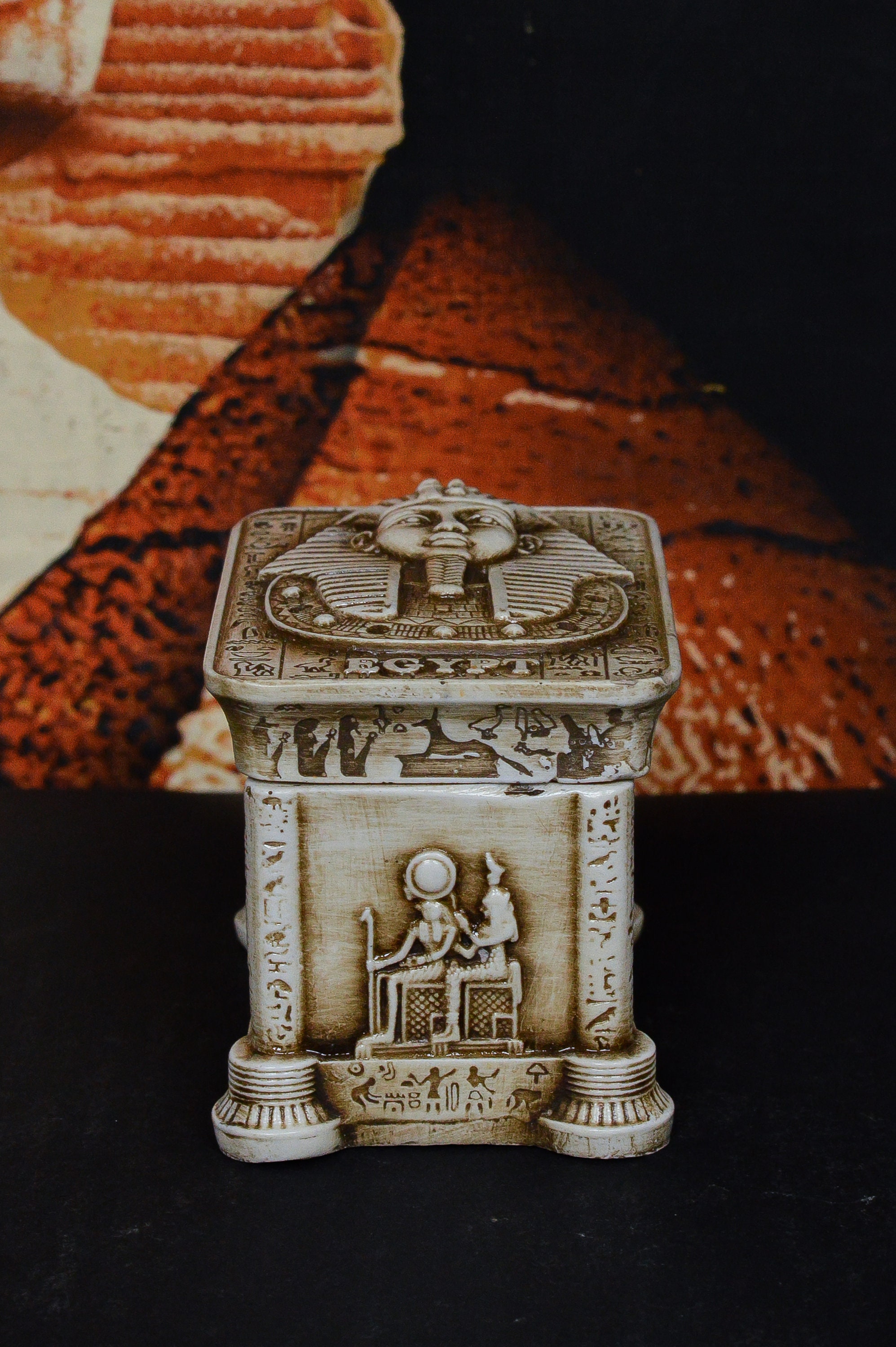 Egyptian Box of King Tutankhamun Decorated With Pharaonic Inscriptions ...