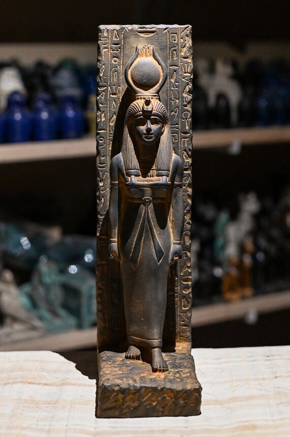 Egyptian Statue of Goddess Isis Large Heavy Stone 2 Style Made - Etsy