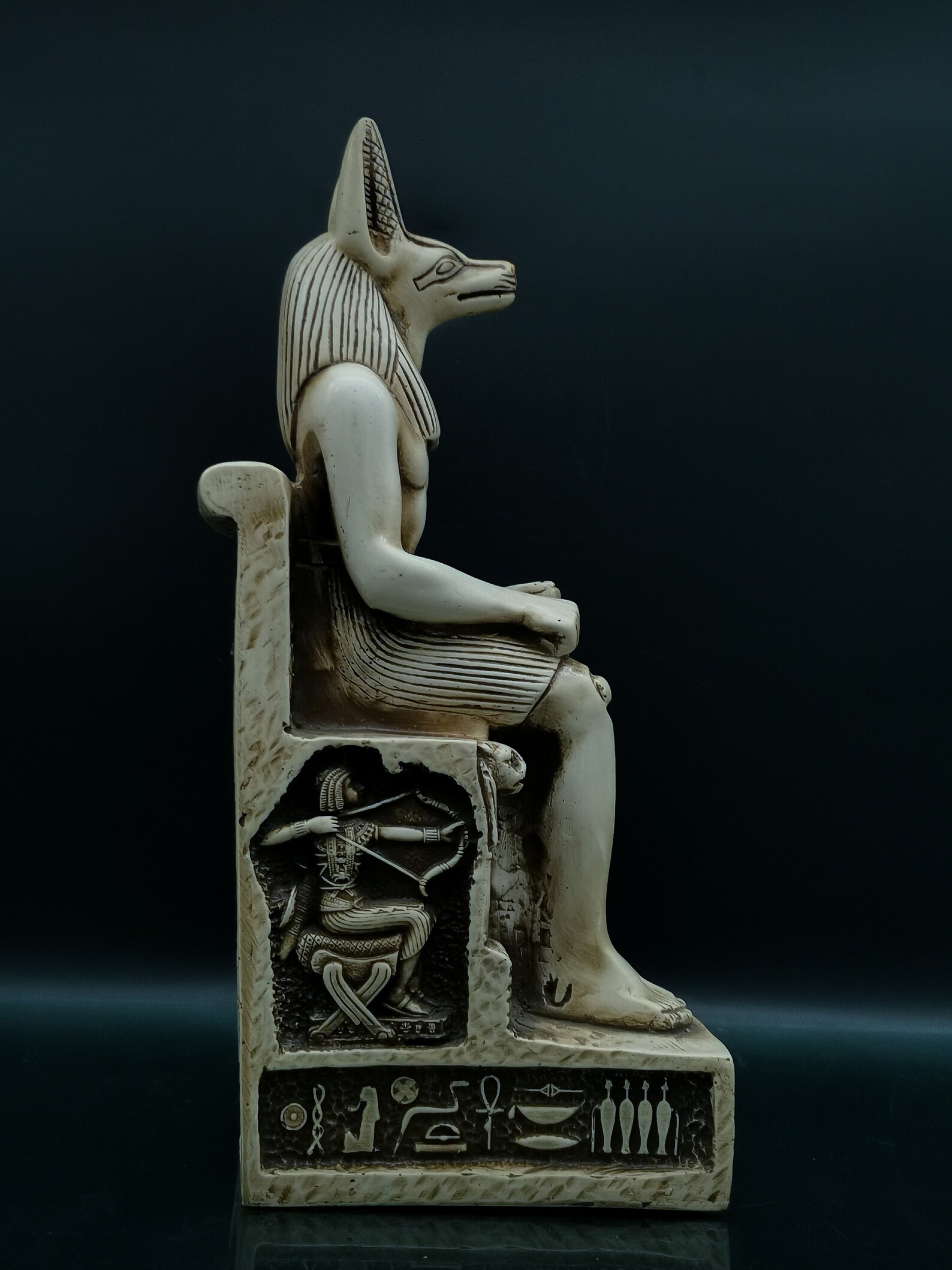 Unique statue of Egyptian God Anubis heavy stone large 2 color | Etsy