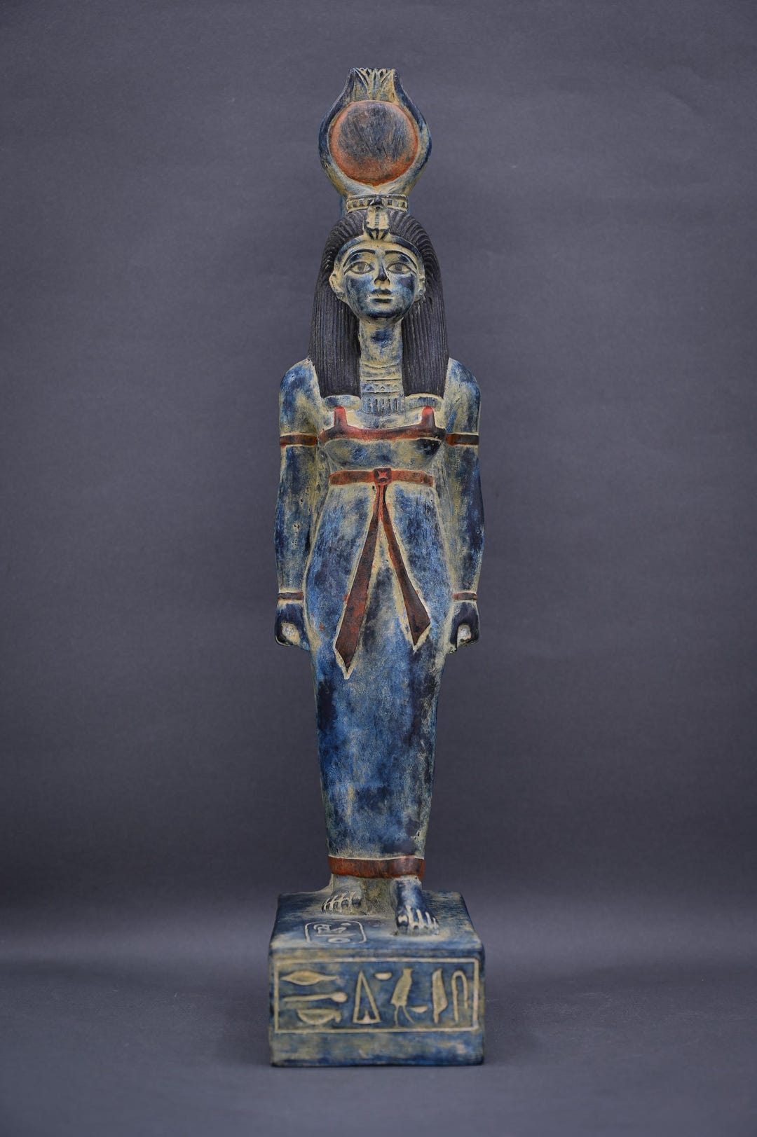 Egyptian Statue of Goddess Isis Painted Heavy Stone Made in Egypt - Etsy