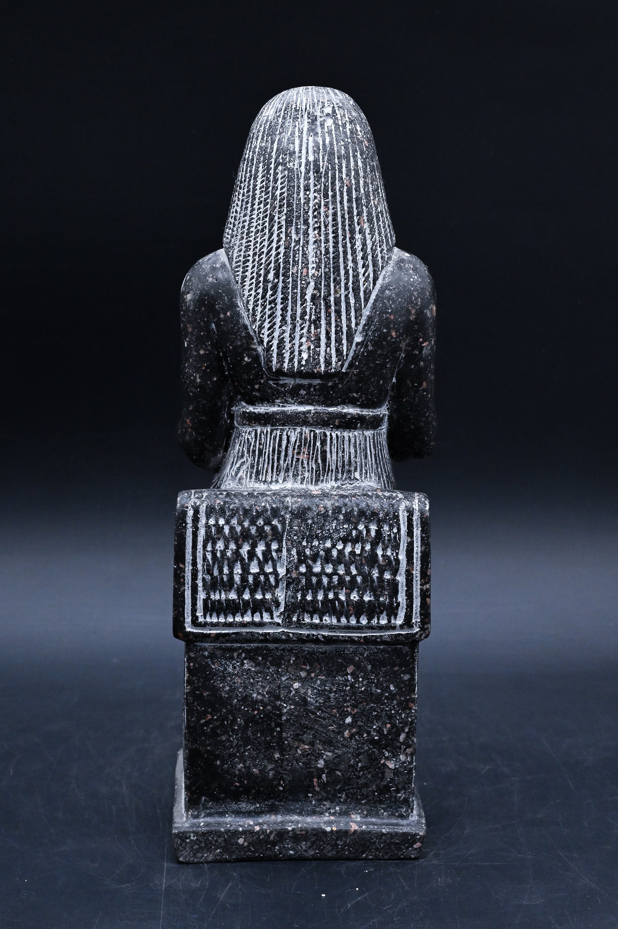 Egyptian Statue of God Horus Seated Large Heavy Granite Stone Made in ...