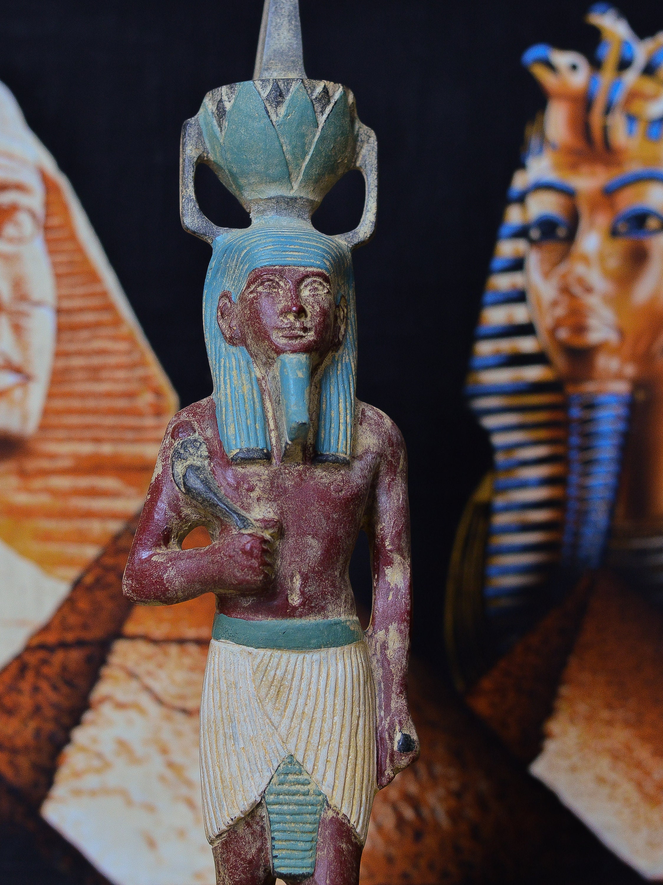 Nefertum Statue: Egyptian God of Perfume, Stone Carving