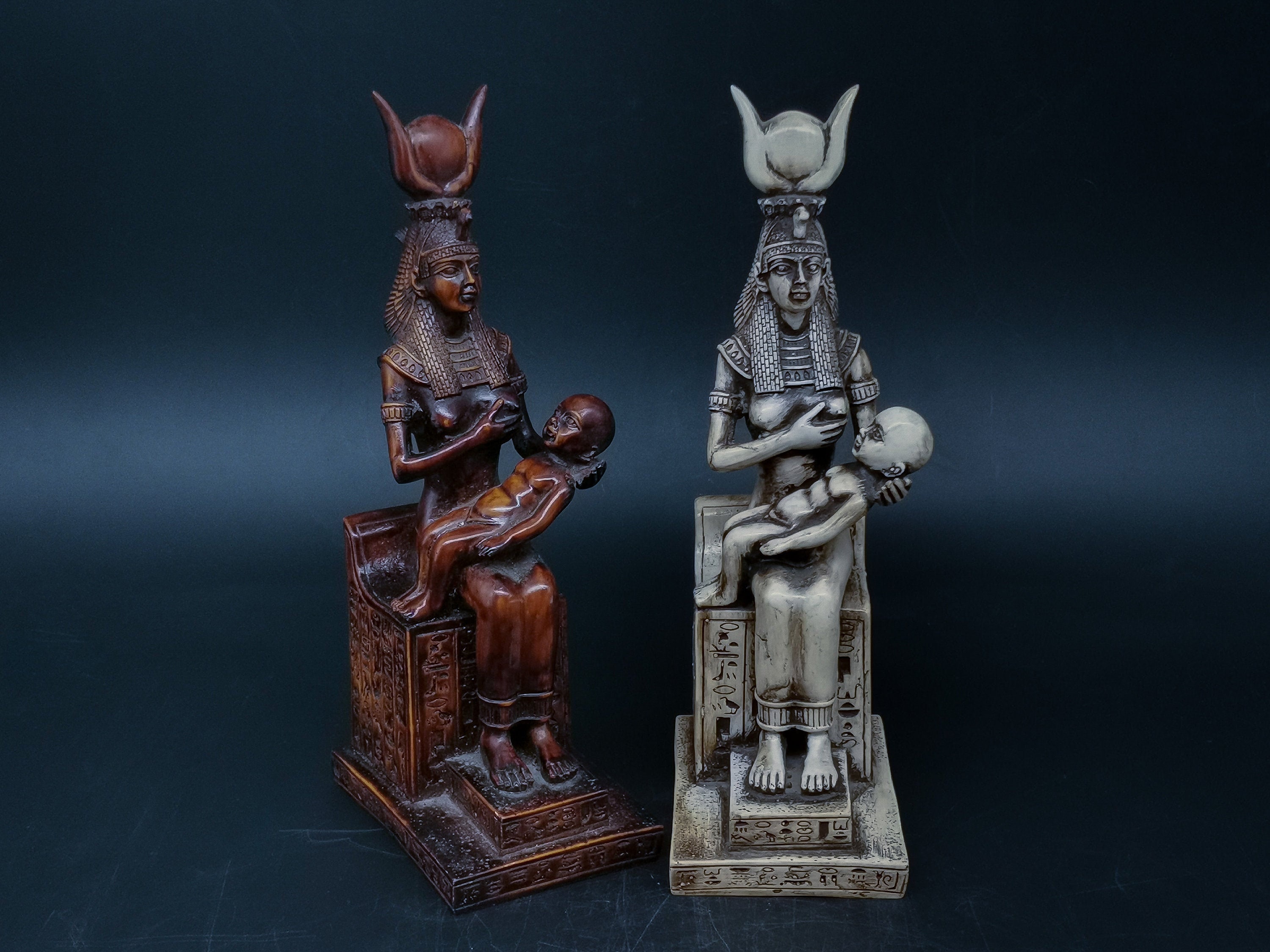 Egyptian Art Goddess Isis Breastfeeding Baby Horus 2 Color - Etsy