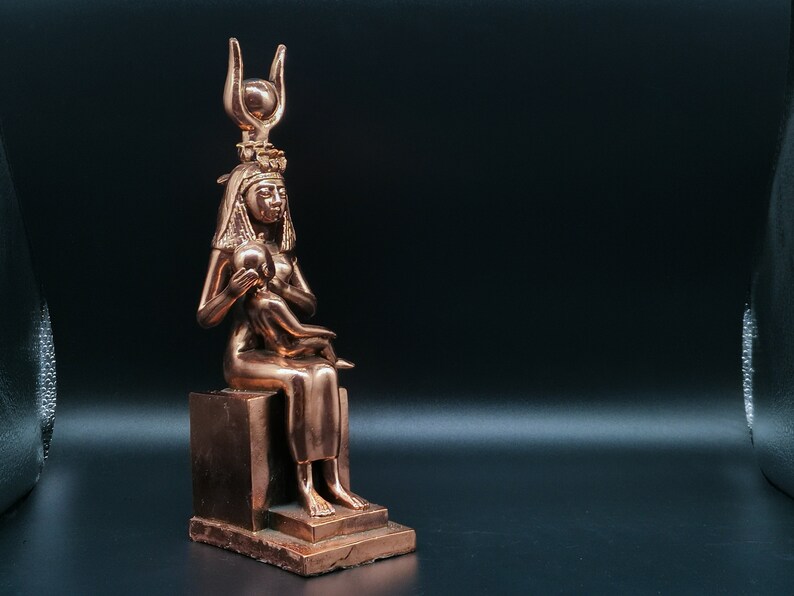 Egyptian art goddess isis breastfeeding Baby Horus made in | Etsy