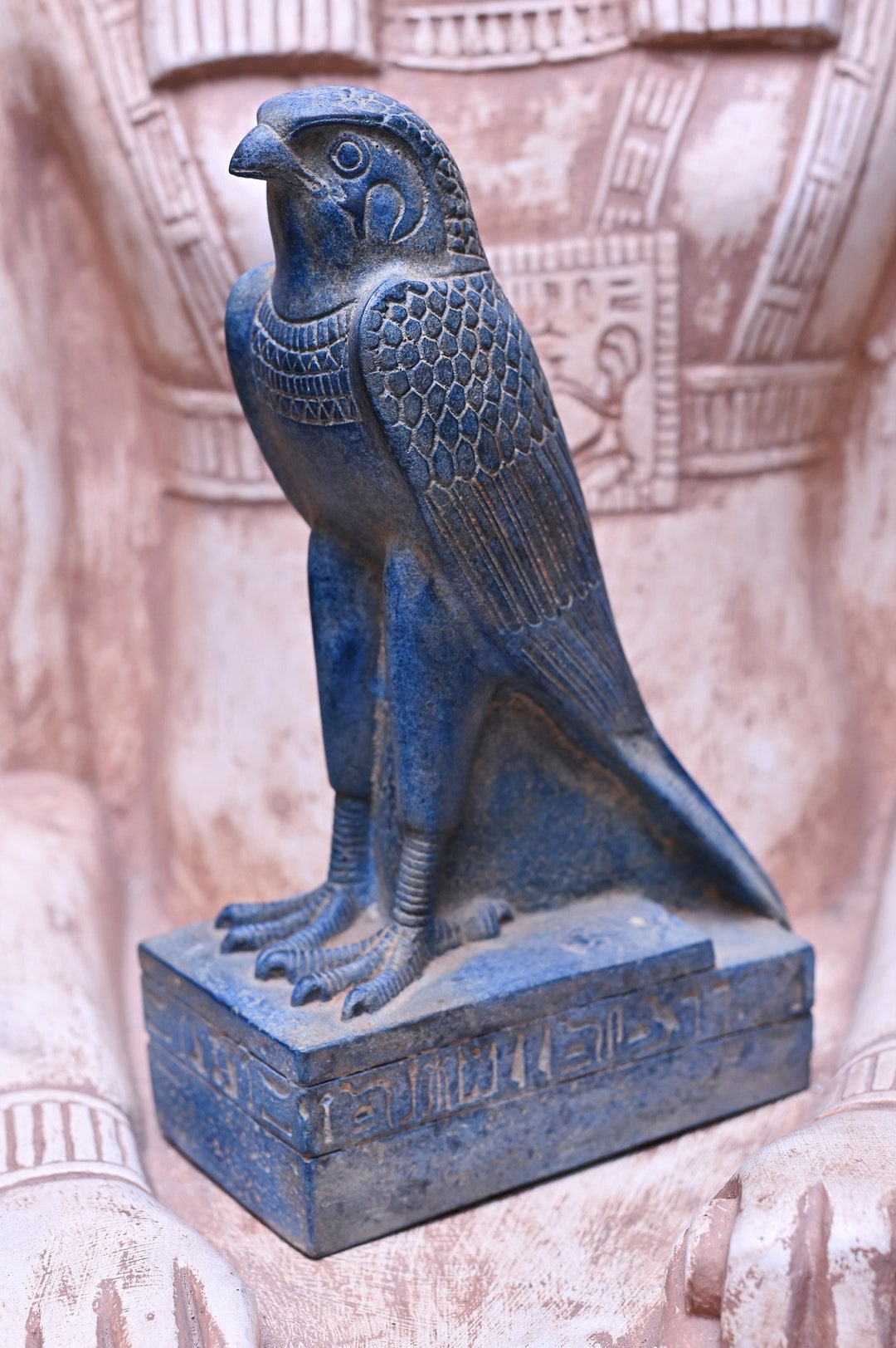 Egyptian Falcon Bird God Horus Statue Large Heavy Stone Made in Egypt ...