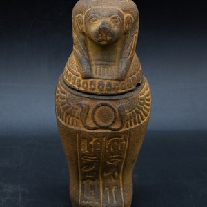 Canopic Box 4 Jars Pharaonic Art Carved Inscriptions Stone Made in ...