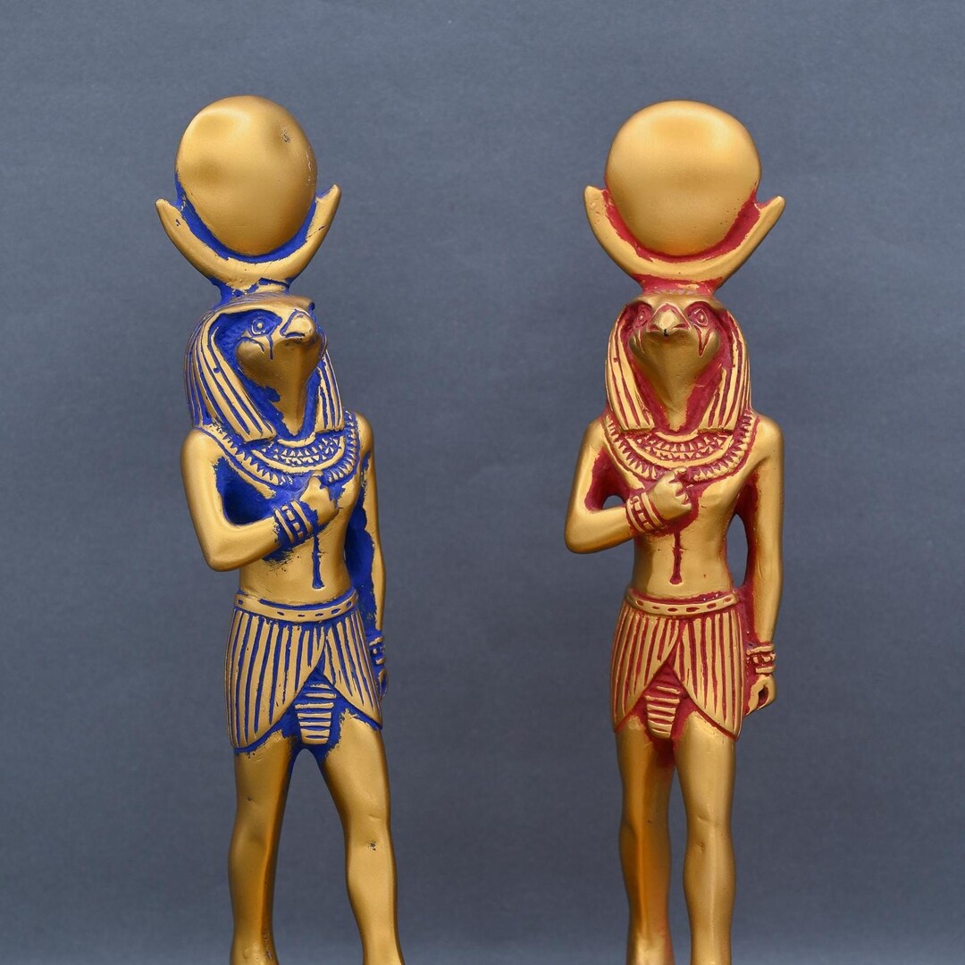 Ra Harakhte - Ancient Egyptian Statue of Sun God Ra Harakhte Crowned ...