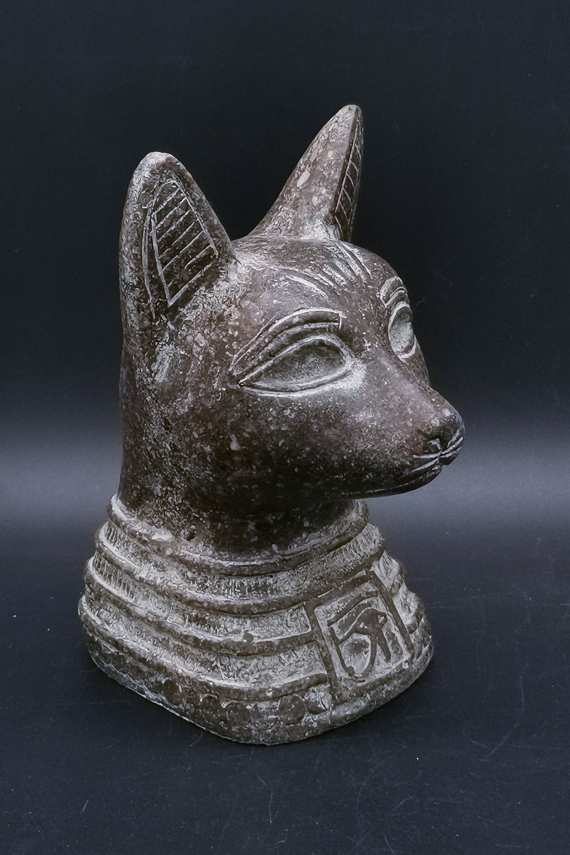 Egyptian Statue of Goddess Bastet Cat Head Granite Stone Made in Egypt ...