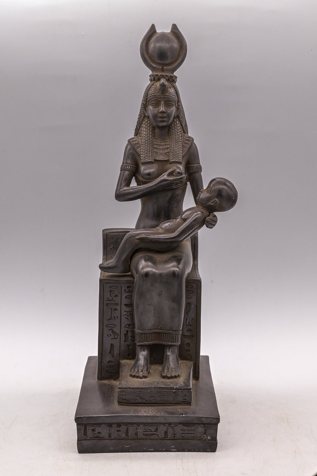 Egyptian Art Goddess Isis Breastfeeding Baby Horus Made in - Etsy