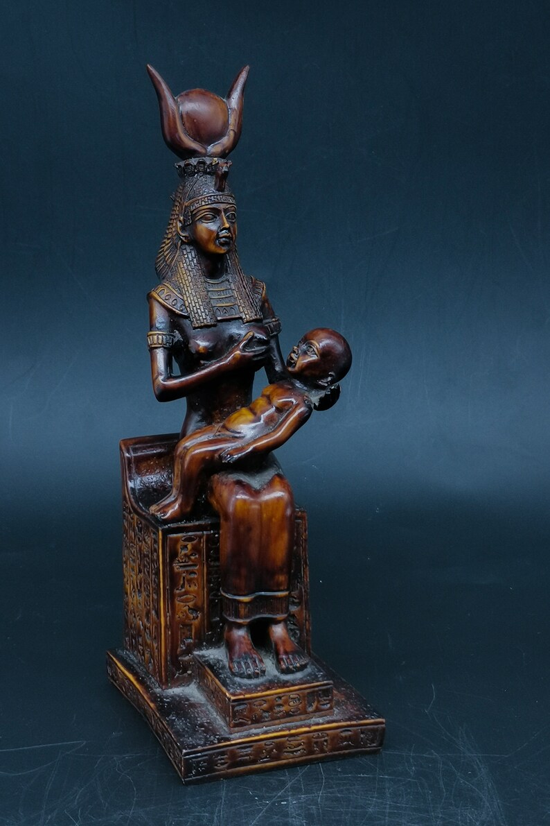 Egyptian Art Goddess Isis Breastfeeding Baby Horus 2 Color - Etsy