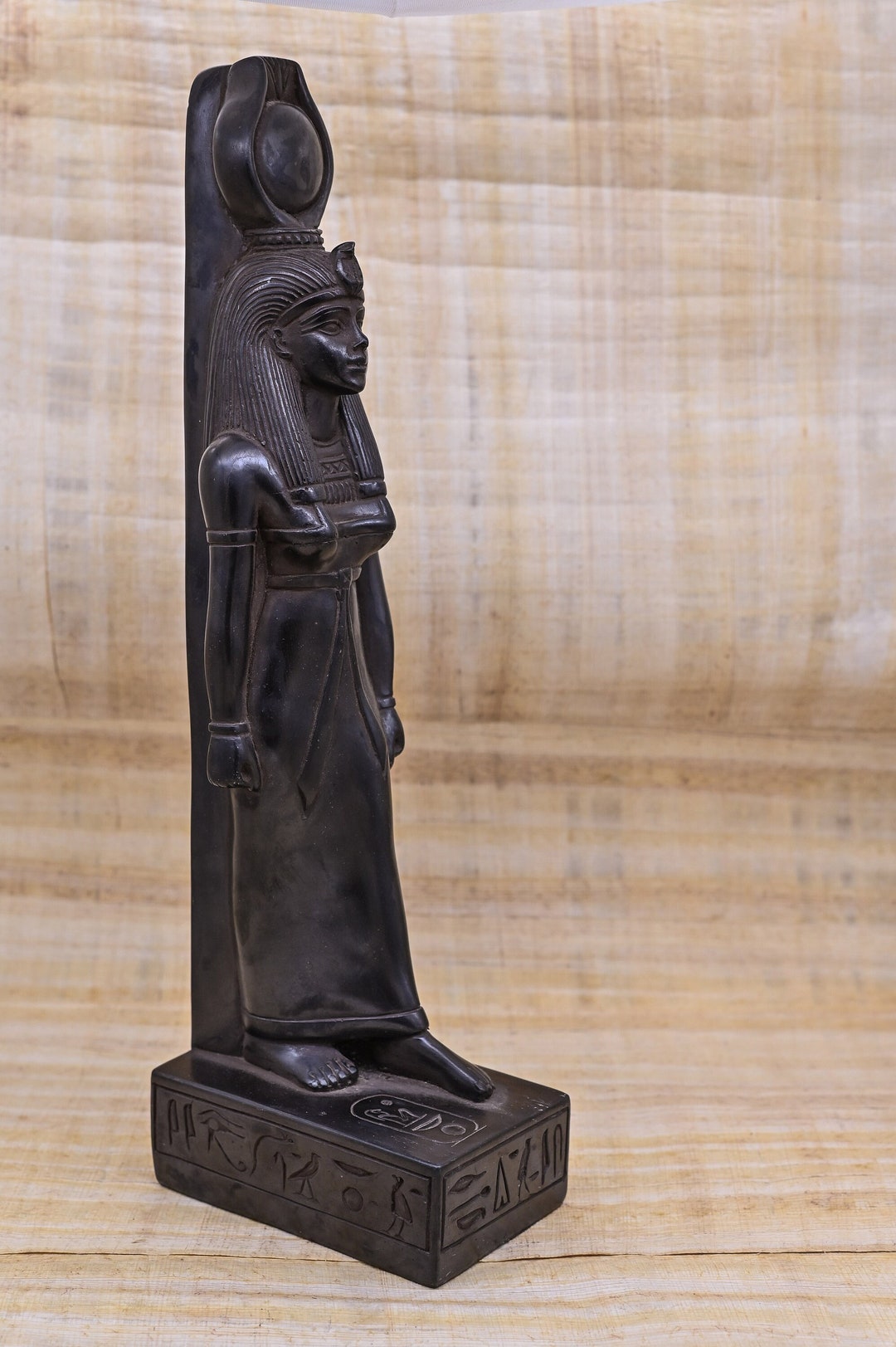 Egyptian Statue of Goddess Isis Large Heavy Stone Black Made in Egypt ...