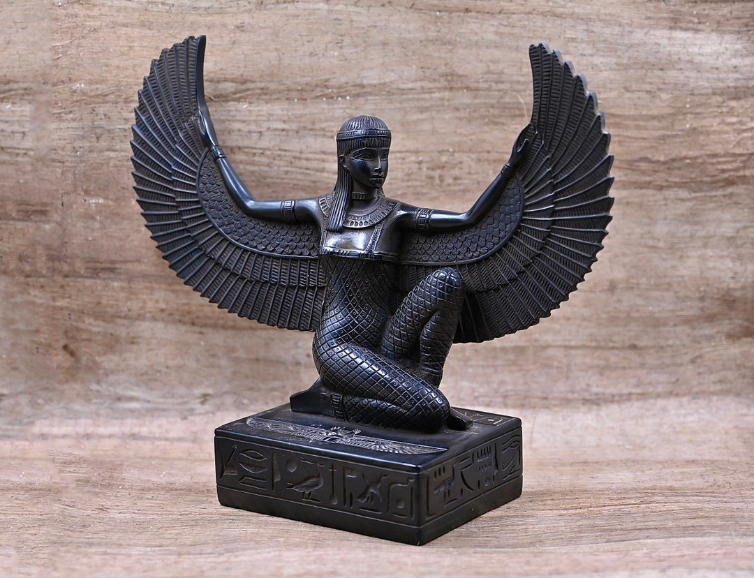Egyptian Goddess Isis Stone Statue, Open Wings, Made in Egypt - Etsy