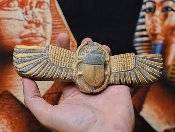 Rare Antique Ancient Egyptian Winged Scarab Beetle Khepri