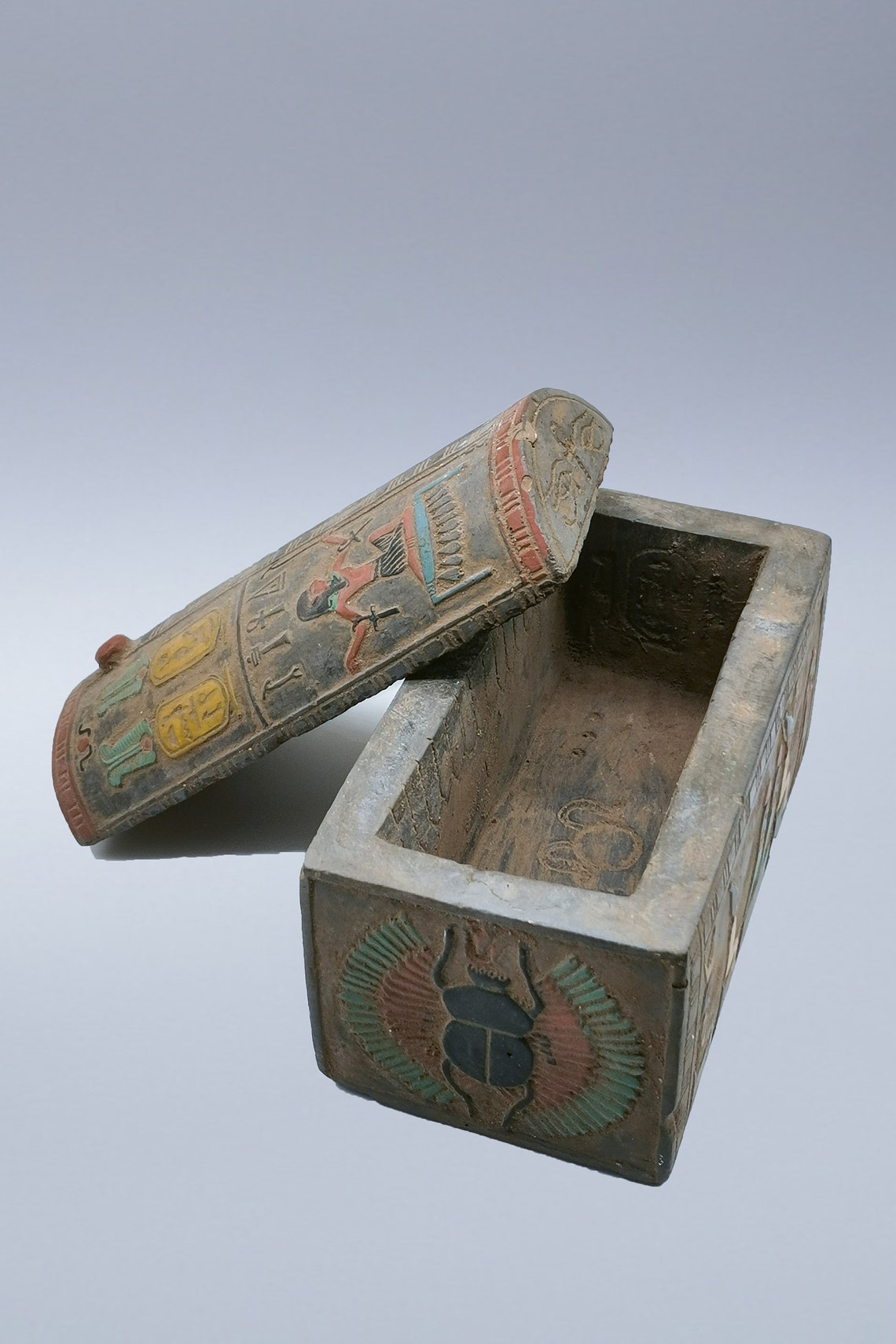 Egyptian Art Box Decorated Pharaonic Inscriptions Colored Made - Etsy