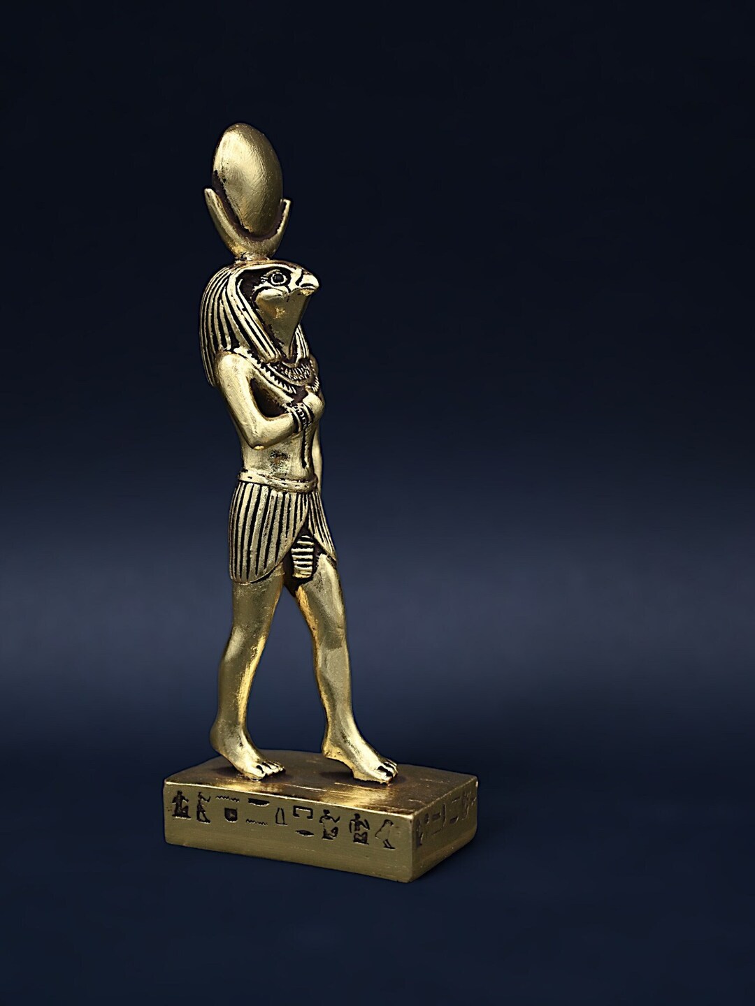 Ra Harakhte - Ancient Egyptian Statue of Sun God Ra Harakhte Crowned ...