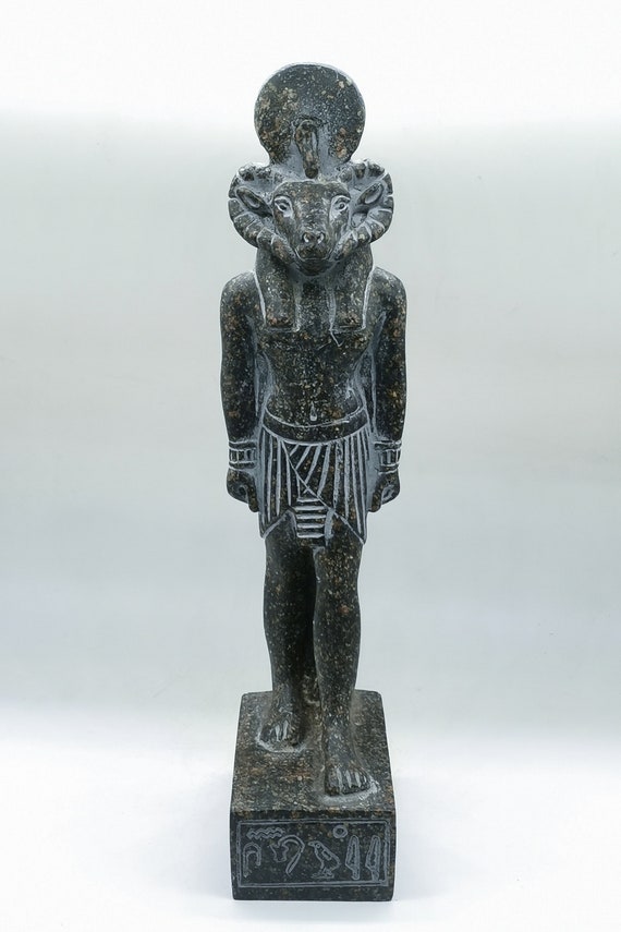 Unique Ancient Egyptian Art God Khnum Statue Large Heavy Stone Etsy