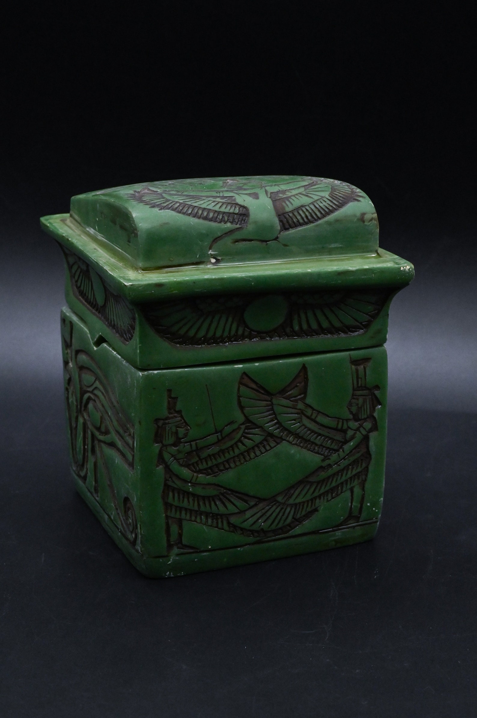 Canopic Box 4 Jars Pharaonic Art Carved Inscriptions Stone Made in ...