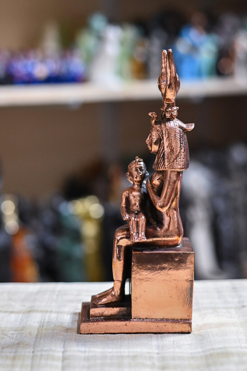 Egyptian Art Goddess Isis Breastfeeding Baby Horus Made in - Etsy