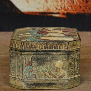 Egyptian Art Box Made of Ancient Natural Stone Made in Egypt - Etsy
