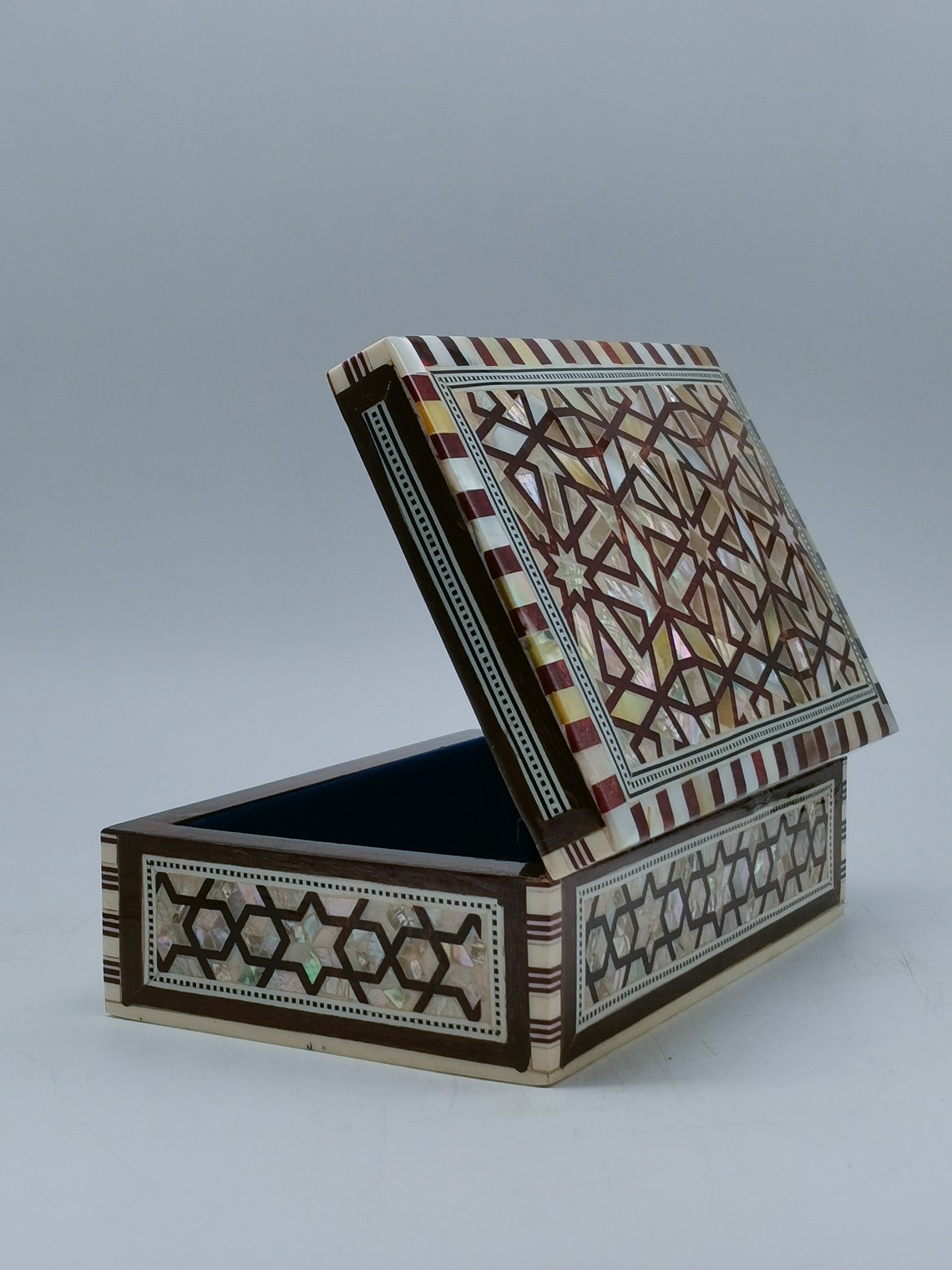 Unique Egyptian Art Seashell Box Handmade Wood Natural | Etsy