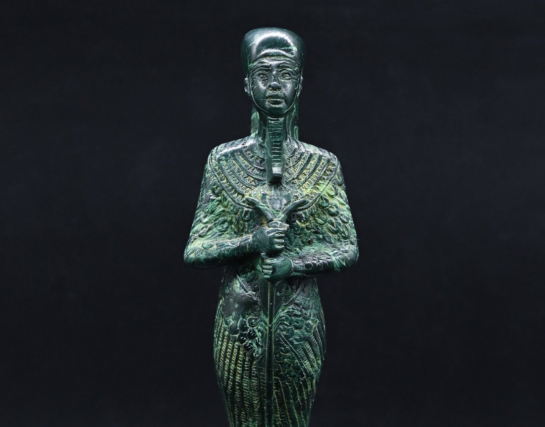 Unique Statue of Egyptian God Craftsmen Ptah Malachite Stone Made in ...