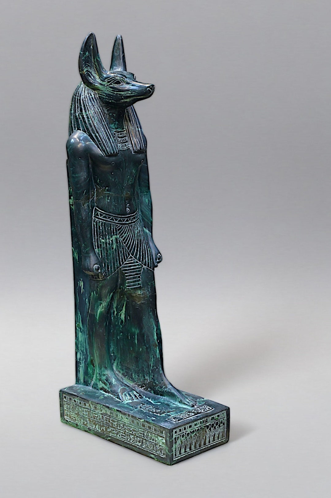 Hand Carved Malachite Anubis Statue, Egyptian God of Death - Etsy