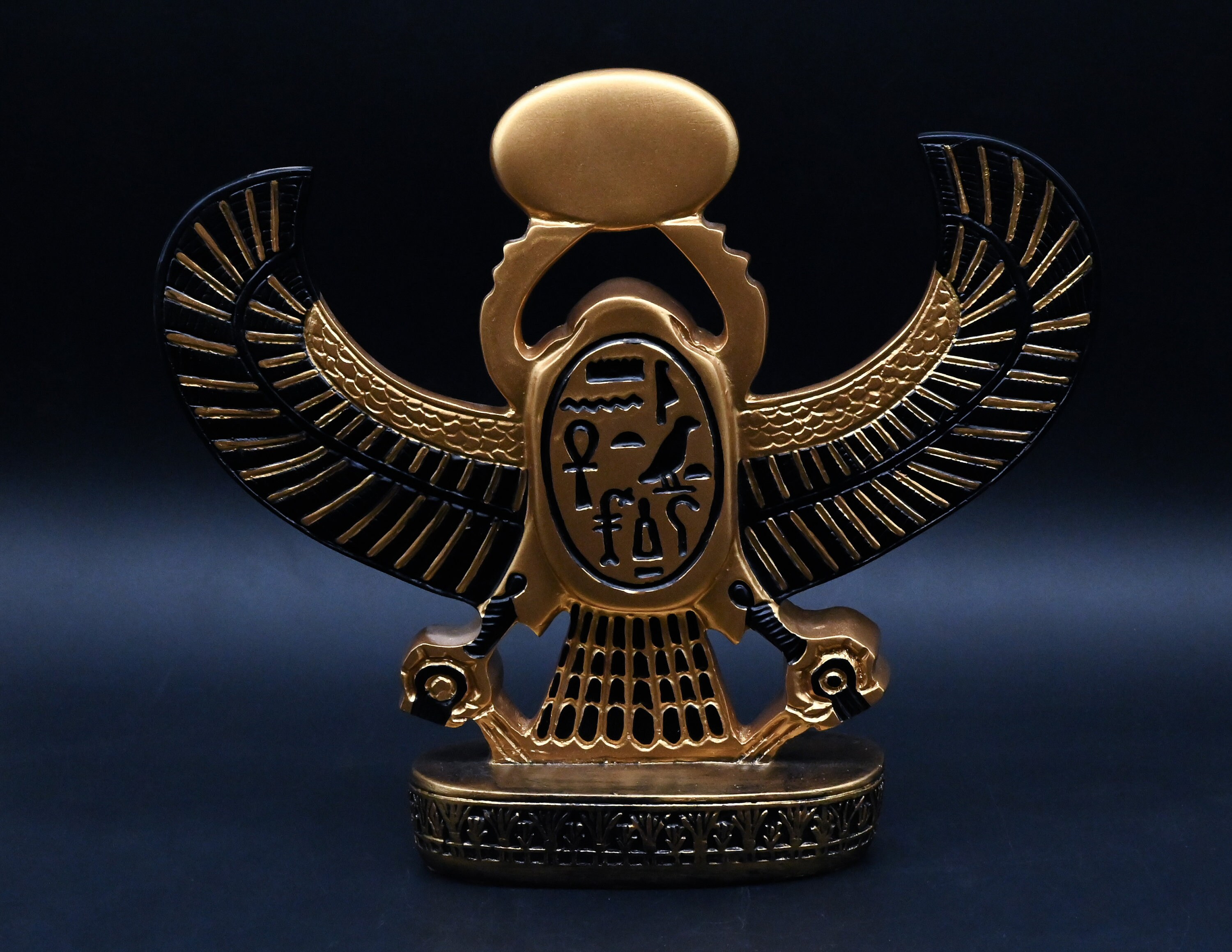 EGYPTIAN Statue of Winged SCARAB BEETLE Khepri 3 Style Made in - Etsy