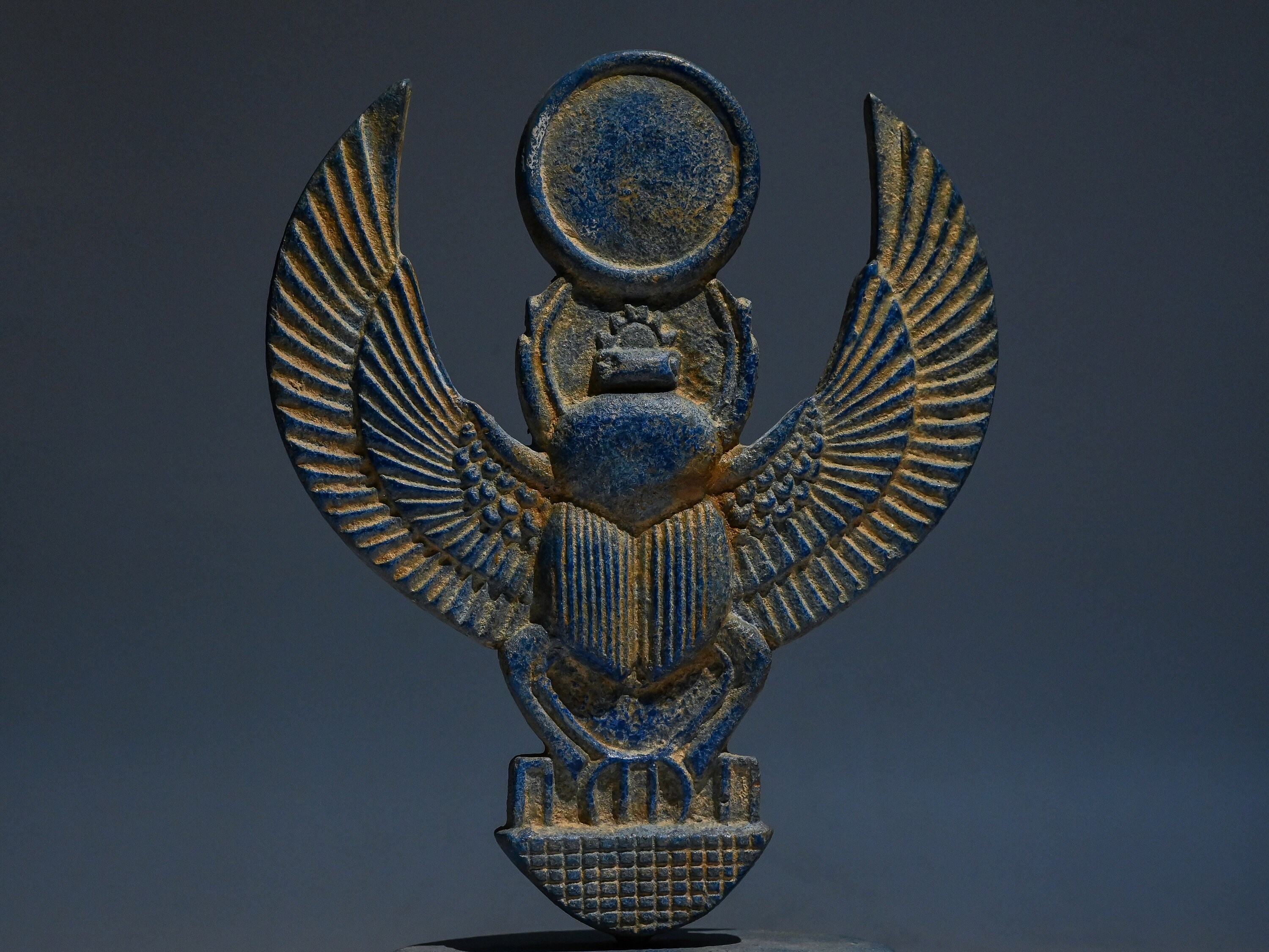 EGYPTIAN Statue of Winged SCARAB BEETLE Khepri Heavy Stone Made in ...