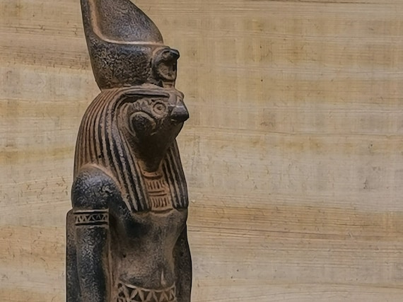 Egyptian Falcon Bird God Horus Statue large heavy stone Made in Egypt ...