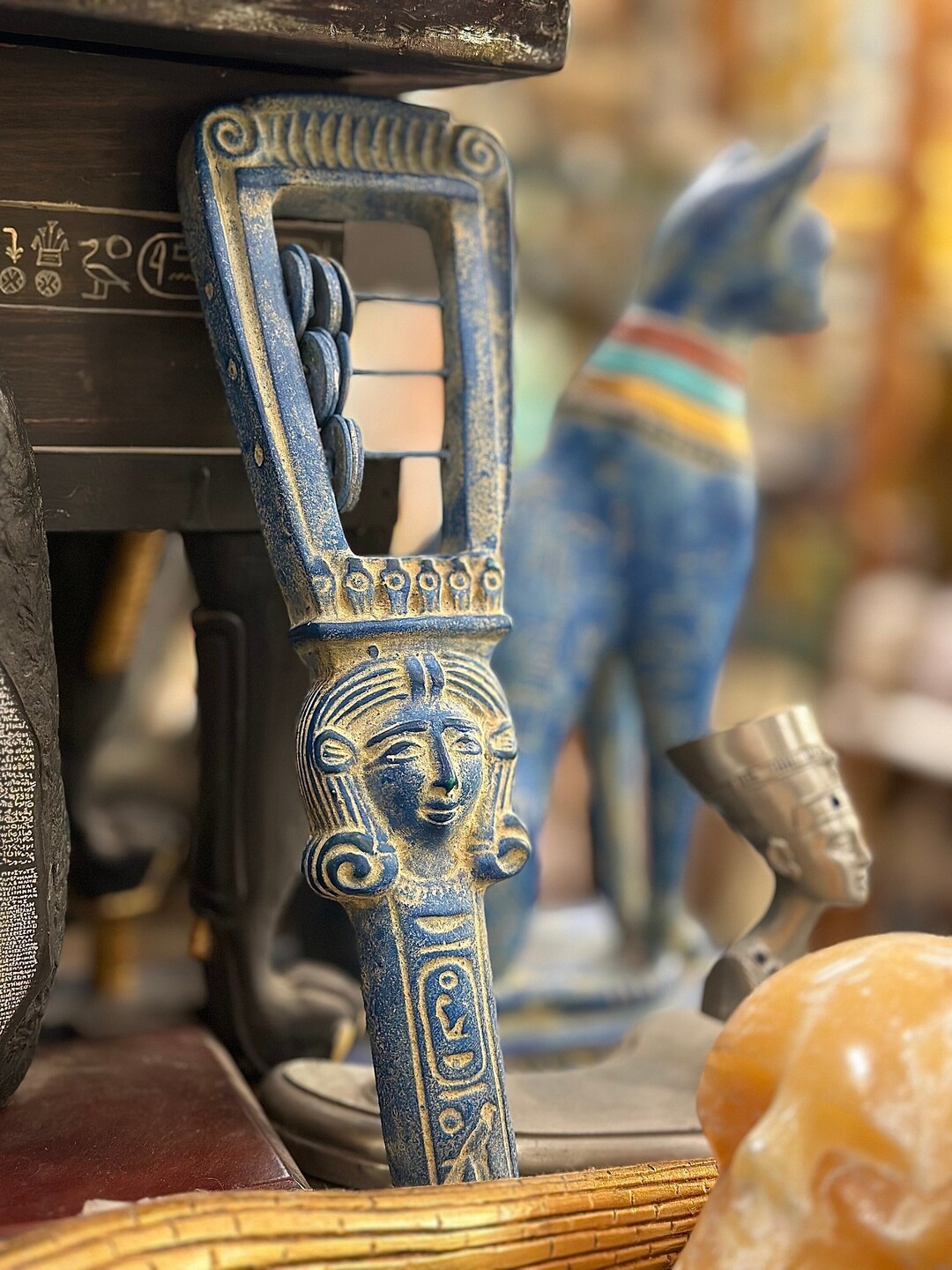 Egyptian Handmade Hathor Sistrum (musical Instrument) Replica From Her ...