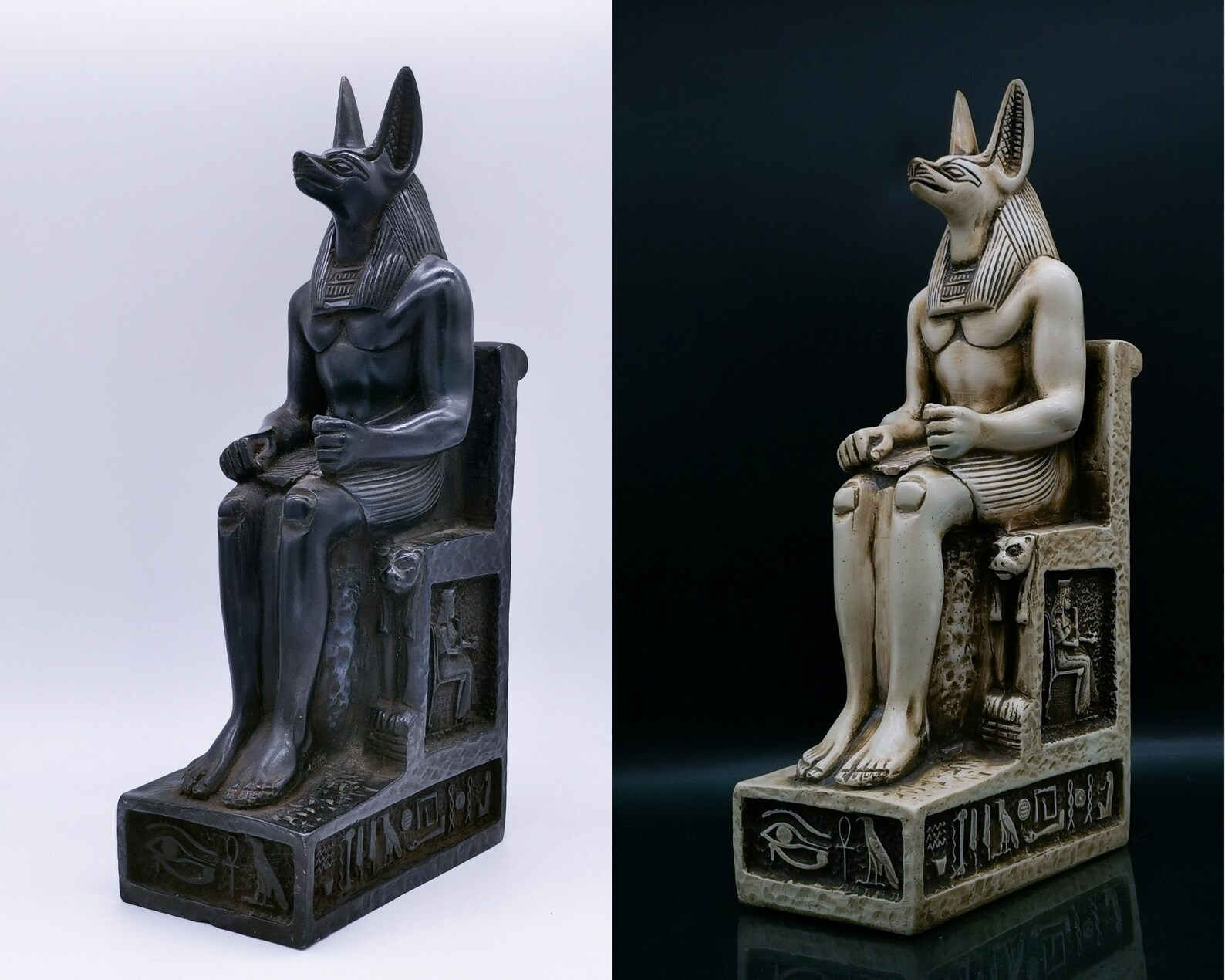 Unique Statue of Egyptian God Anubis Heavy Stone Large 2 Color - Etsy